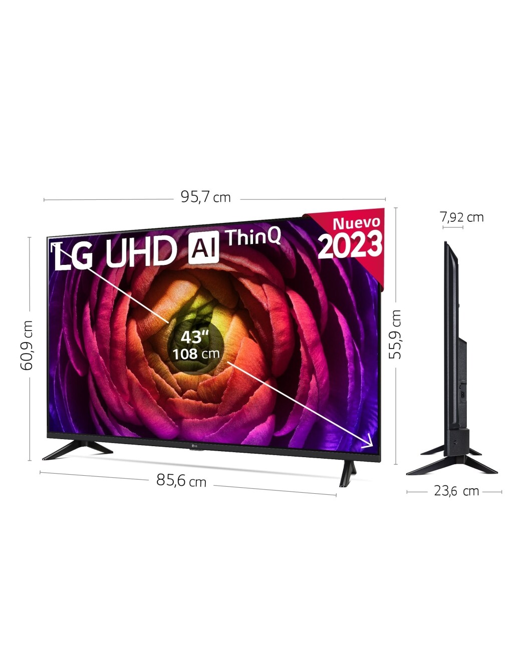 TV LG UHD 4K de 43'' Serie 73, Procesador Alta Potencia, HDR10 / Dolby ...