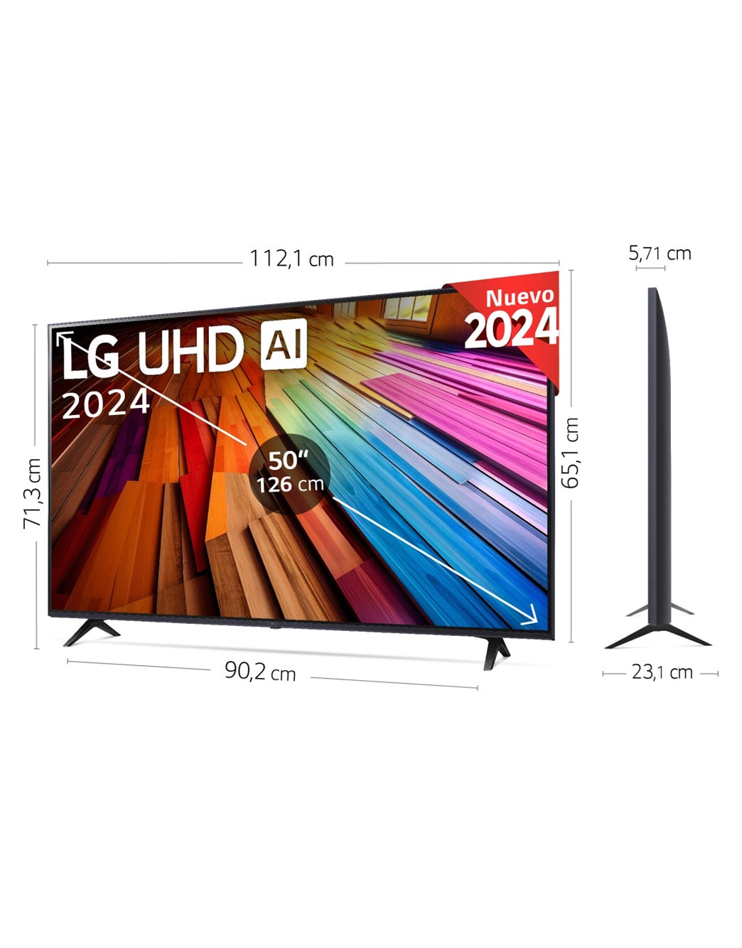 50 pulgadas TV LG UHD AI 4K serie UT80 con Smart TV WebOS24 ...