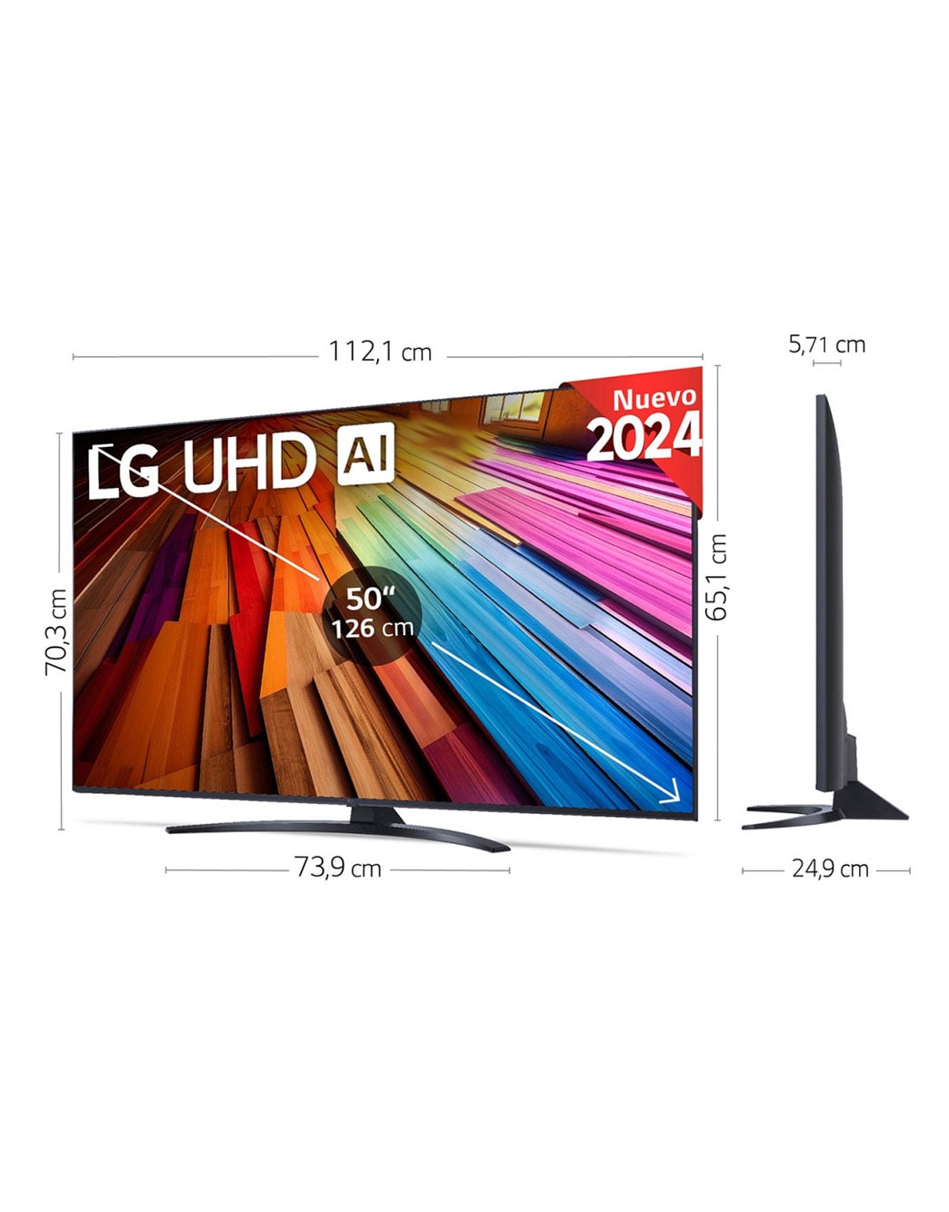 50 pulgadas Smart TV LG UHD AI UT81 4K 2024 - 50UT81006LA | LG ES