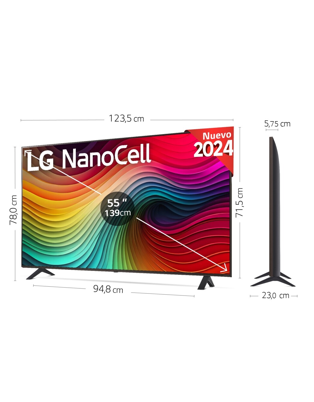 55 pulgadas TV LG NANOCELL 4K serie AI NANO82 con Smart TV WebOS24 ...