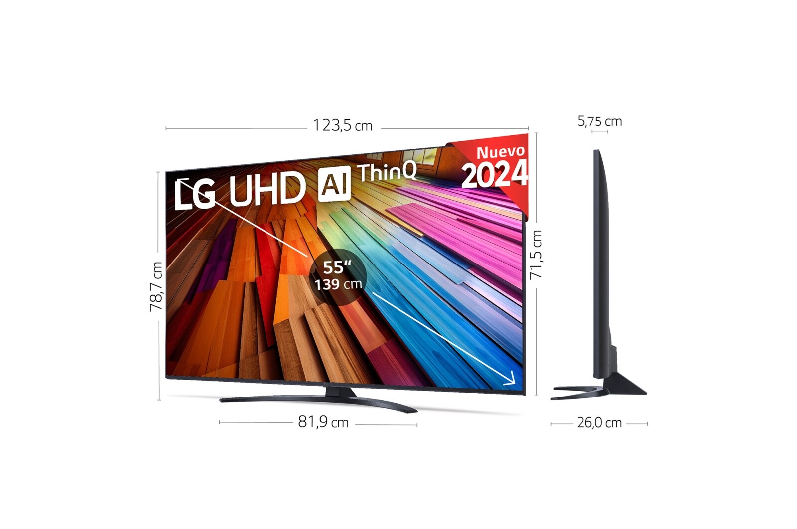 55 pulgadas Smart TV LG UHD AI UT81 4K 2024 - 55UT81006LA | LG ES
