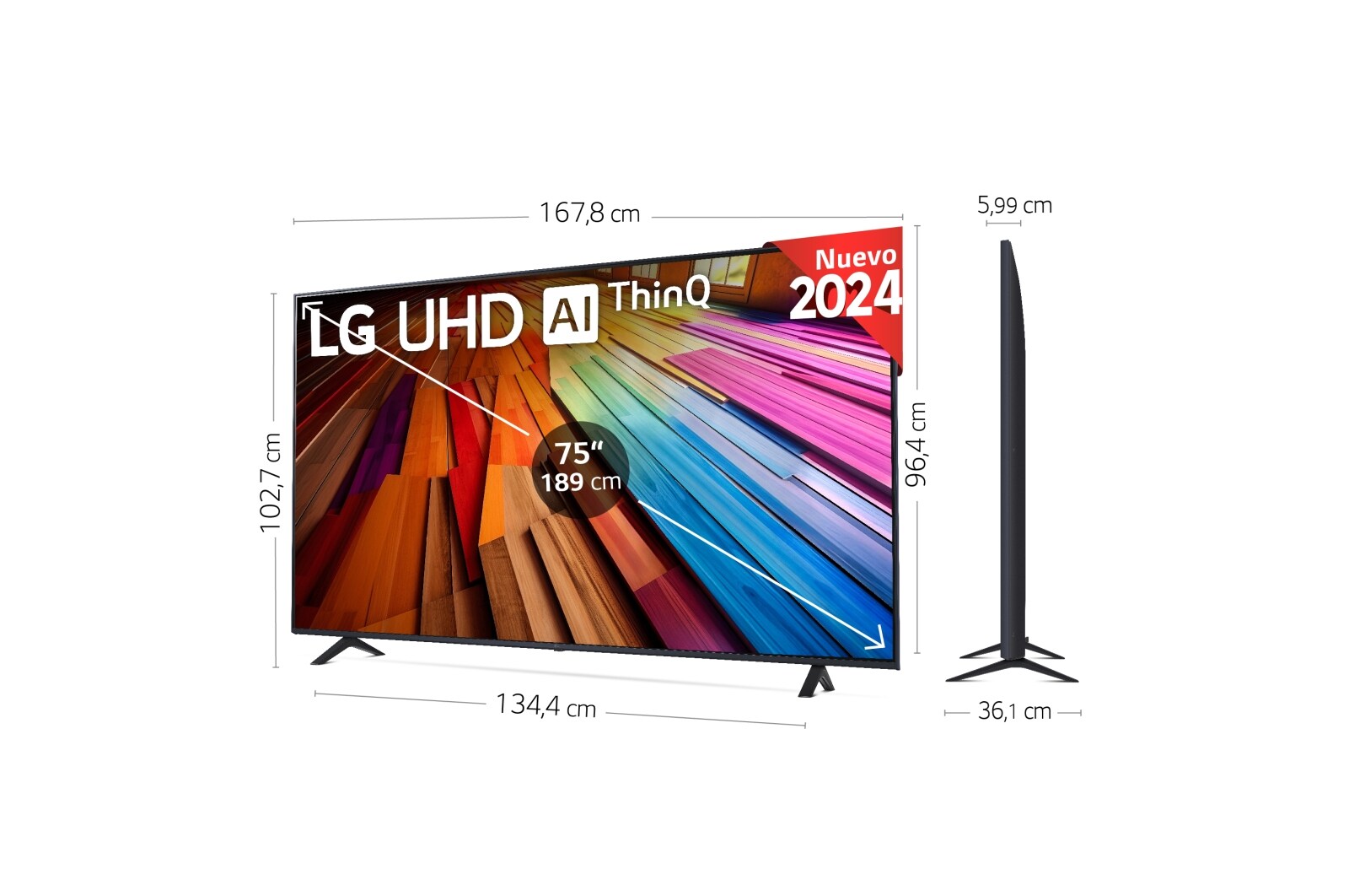 75 pulgadas TV LG UHD 4K serie UT80 con Smart TV WebOS24 - 75UT80006LA ...