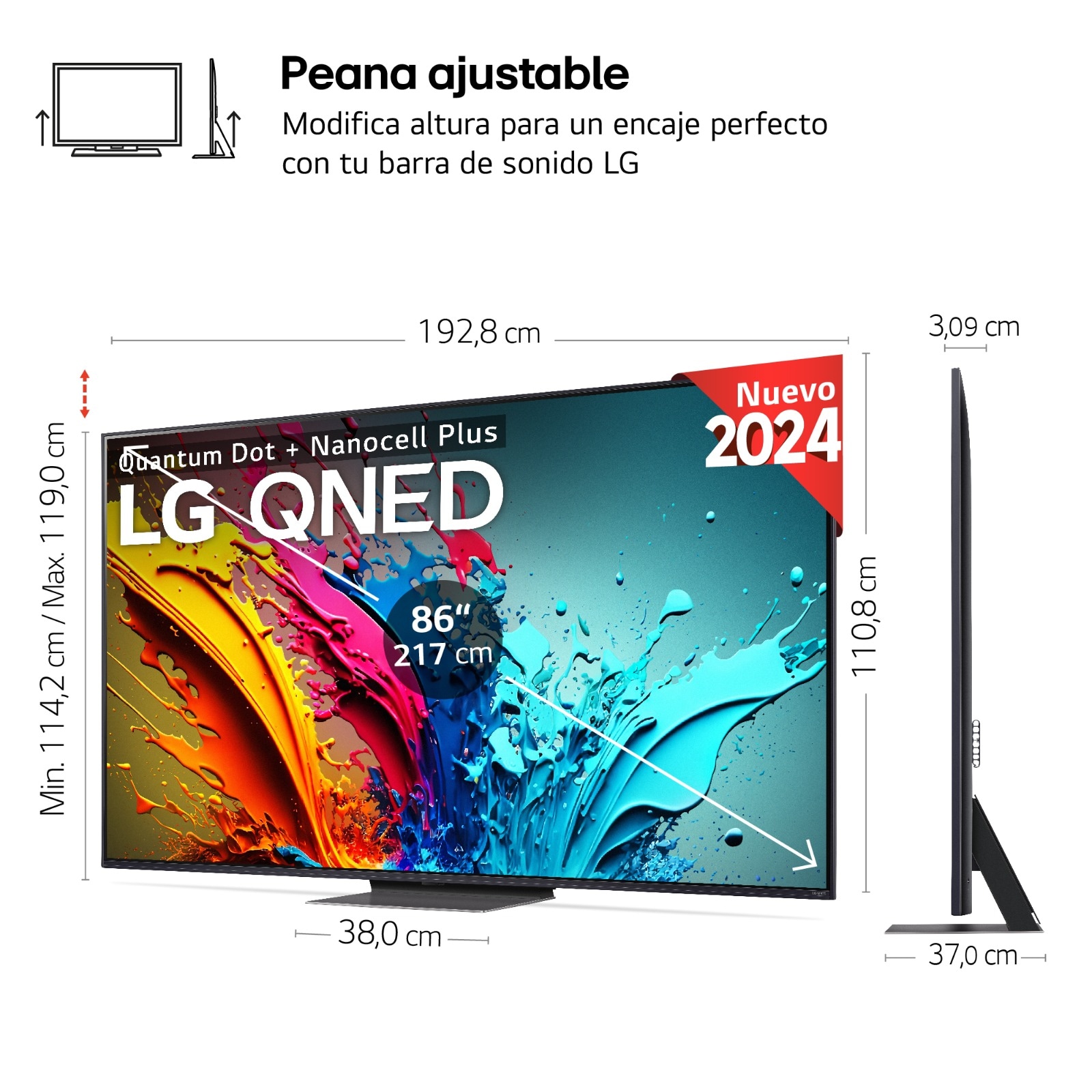 LG QNED AI QNED86 4K Smart TV 2024 de 86 pulgadas - 86QNED86T6A.AEU | LG ES