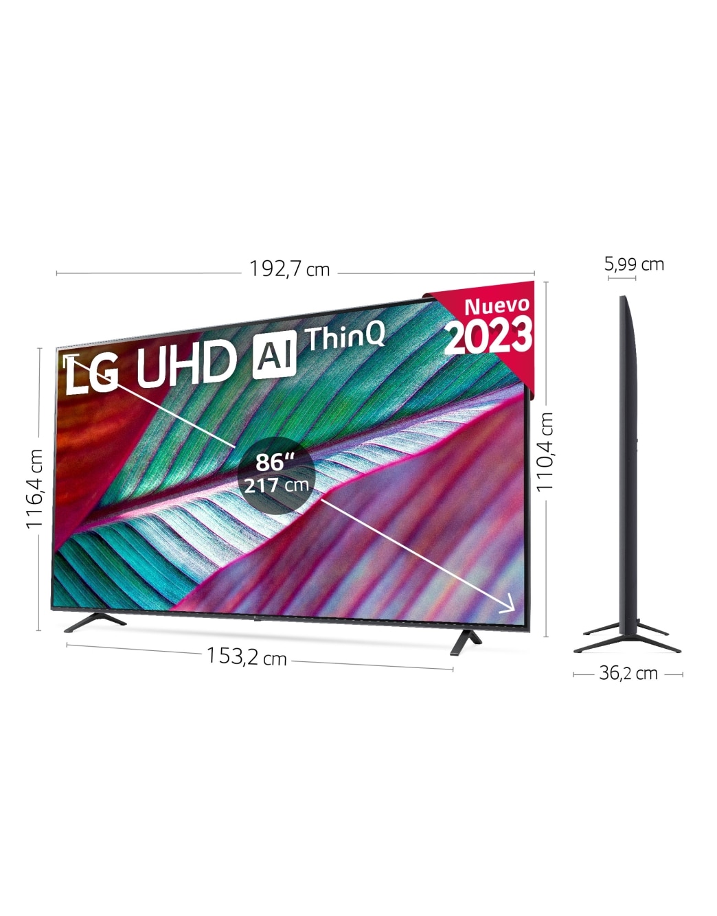 TV LG UHD 4K de 86'' Serie 78, Procesador Alta Potencia, HDR10 / Dolby ...