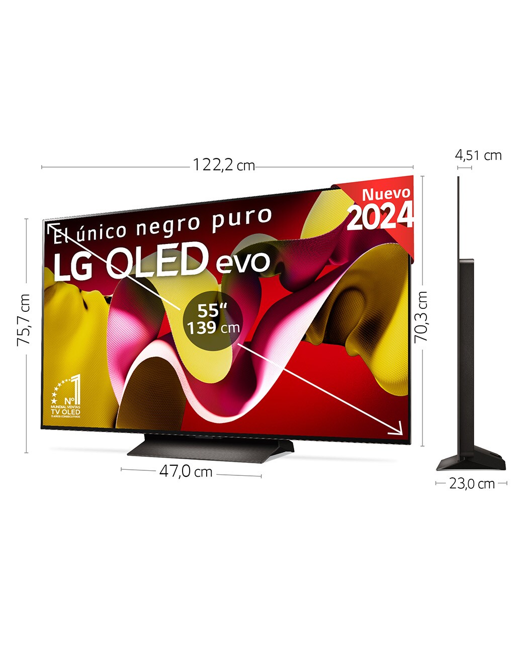 55 pulgadas Smart TV LG OLED evo AI C4 4K OLED55C44LA | LG ES | LG ES