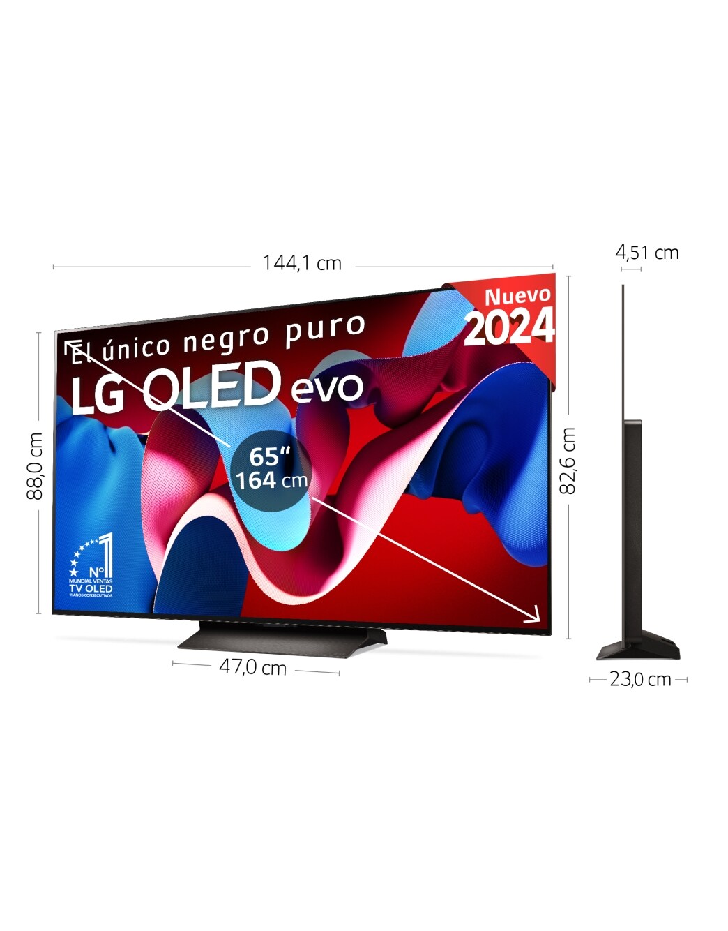 65 pulgadas Smart TV LG OLED evo AI C4 4K OLED65C44LA | LG ES | LG ES