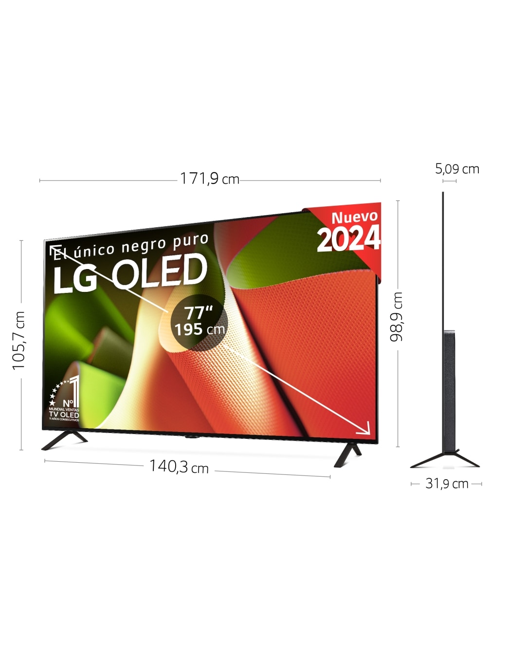 77 pulgadas Smart TV LG OLED AI B4 4K OLED77B46LA | LG ES | LG ES