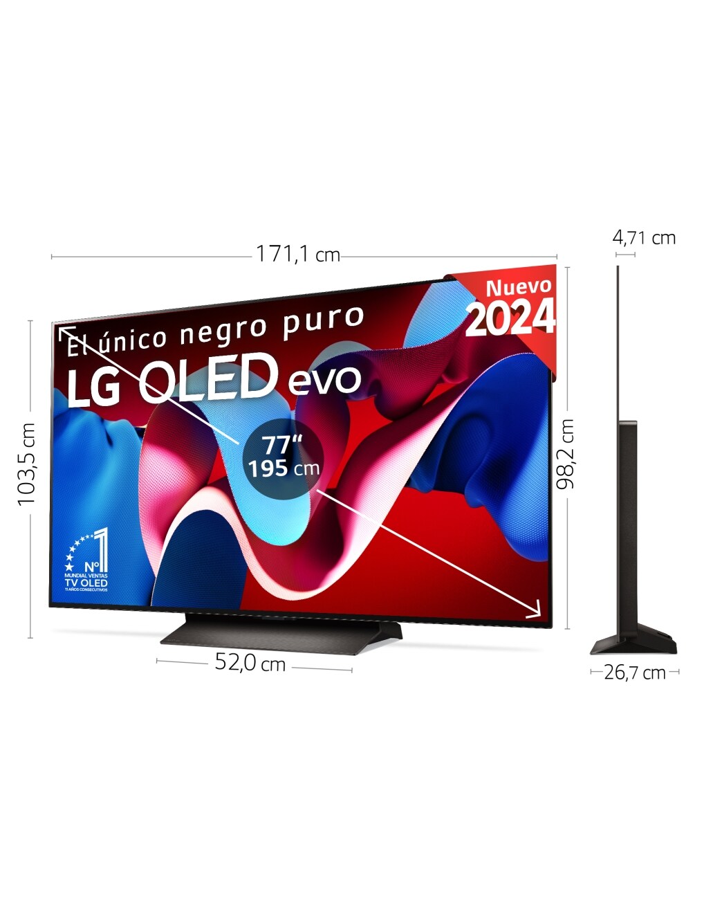 77 pulgadas Smart TV LG OLED evo AI C4 4K OLED77C44LA | LG ES | LG ES