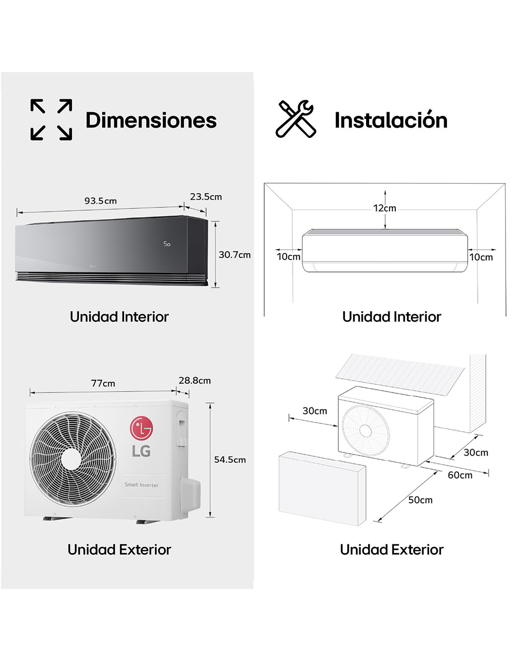 LG ARTCOOL MIRROR AI AIR: Aire acondicionado 1x1 con bomba de calory ...