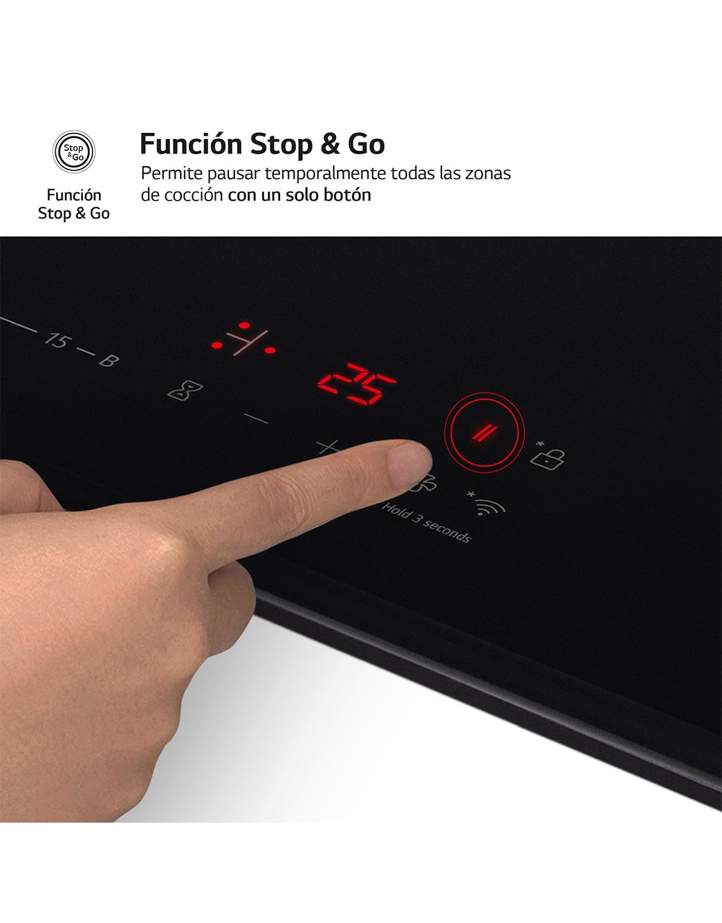 Placa de inducción de 59cm, 3 zonas –Zona grande 28 cm | LG ES