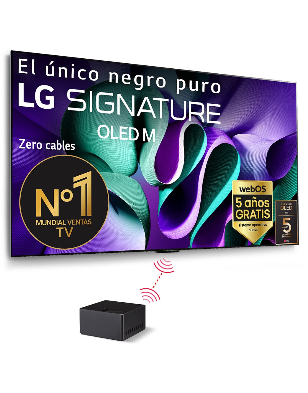 Televisor LG SIGNATURE OLED M4 True Wireless de 97 pulgadas con vídeo con transferencia de audio ...