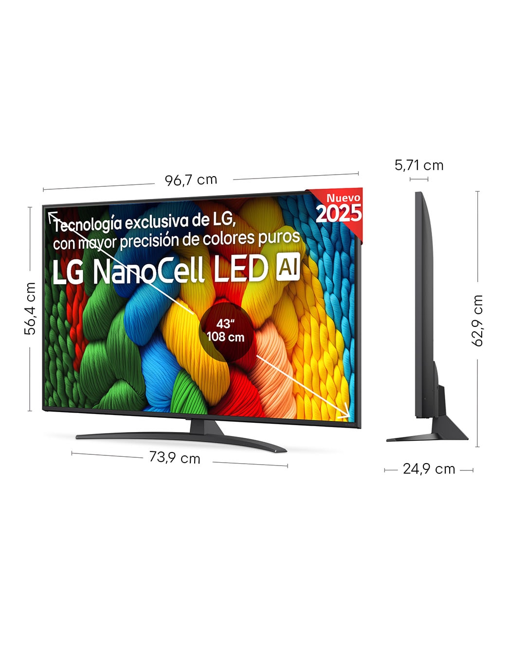 Smart TV LG NanoCell AI NANO81 43 pulgadas 4K 2025 - 43NANO81A6A | LG ...