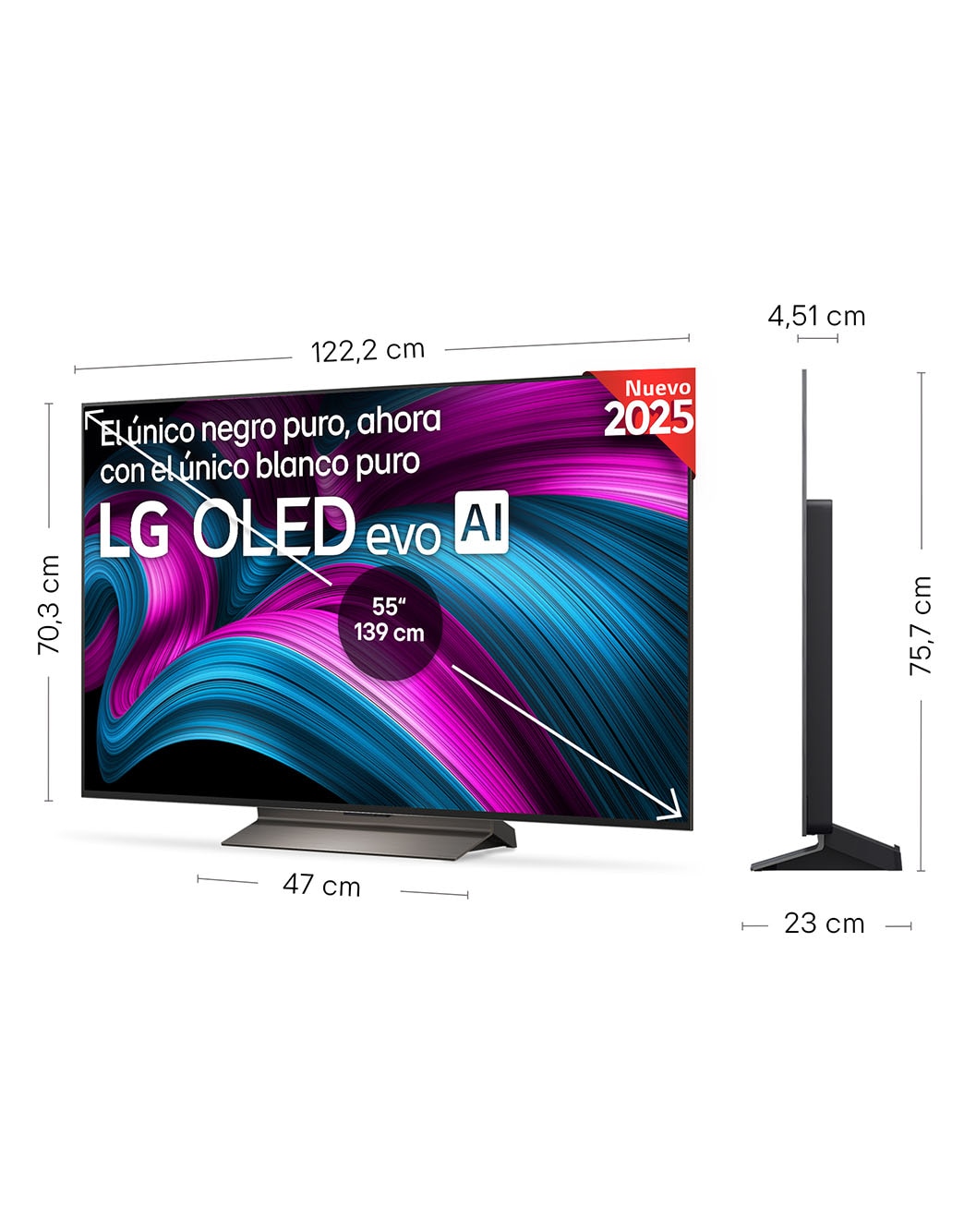 Smart TV LG OLED evo AI C5 55 pulgadas 4K 2025 - OLED55C5ELB | LG ES