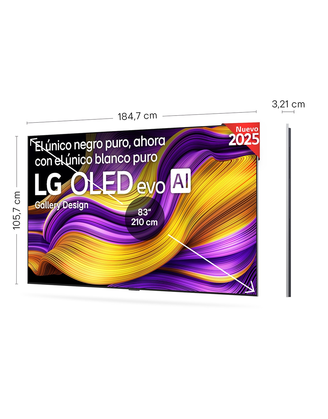 Smart TV LG OLED evo AI G5 83 pulgadas 4K 2025 - OLED83G55LW | LG ES