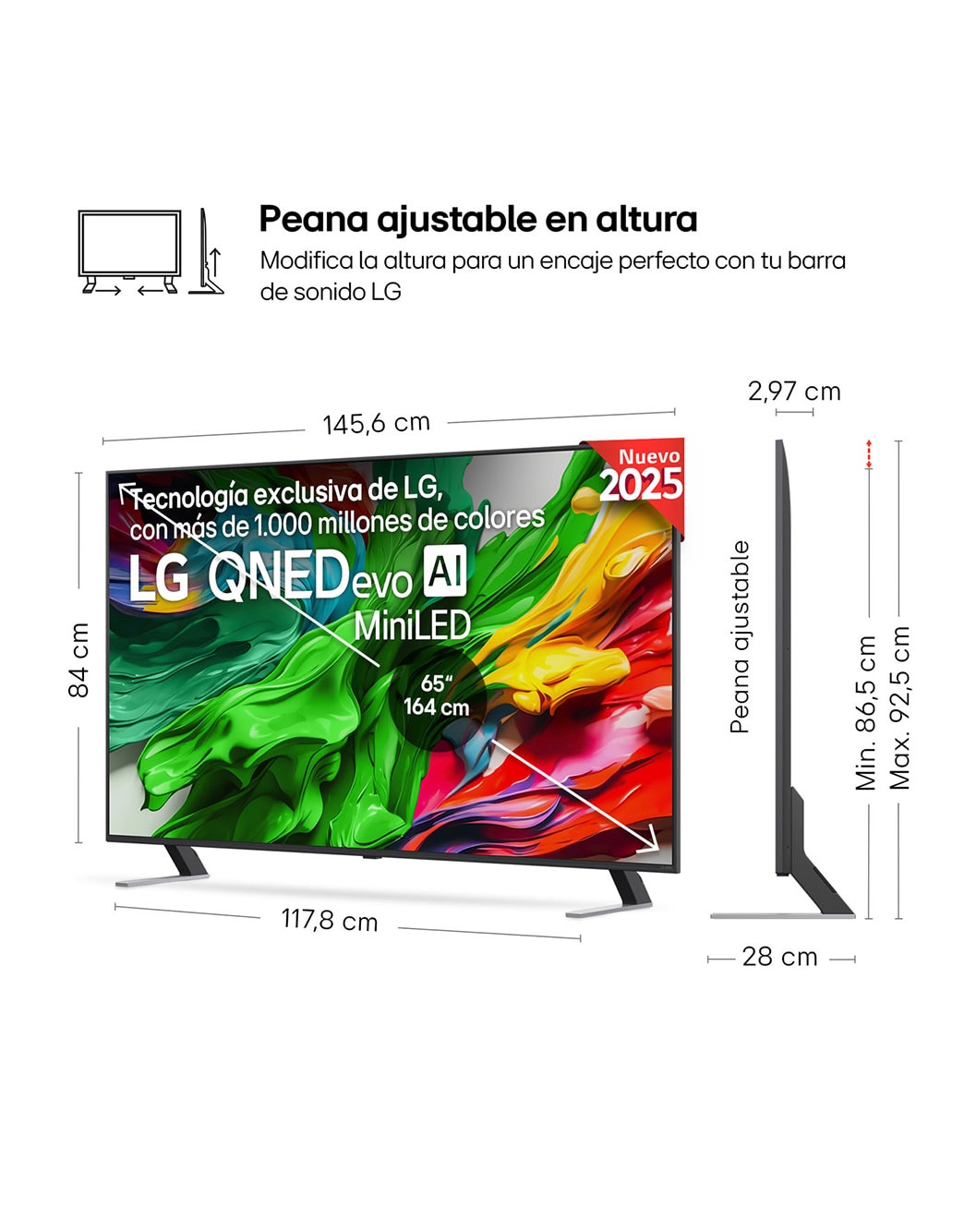 Smart TV LG QNED evo AI QNED85 65 pulgadas MiniLED 4K 2025 ...