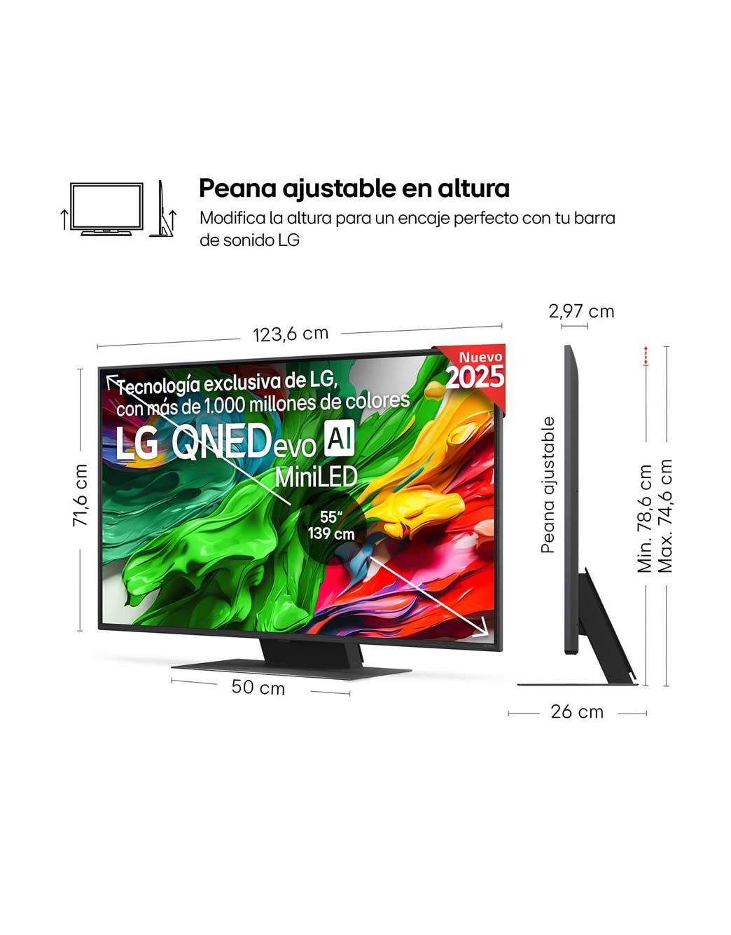 Smart TV LG QNED evo AI QNED86 55 pulgadas MiniLED 4K 2025 ...