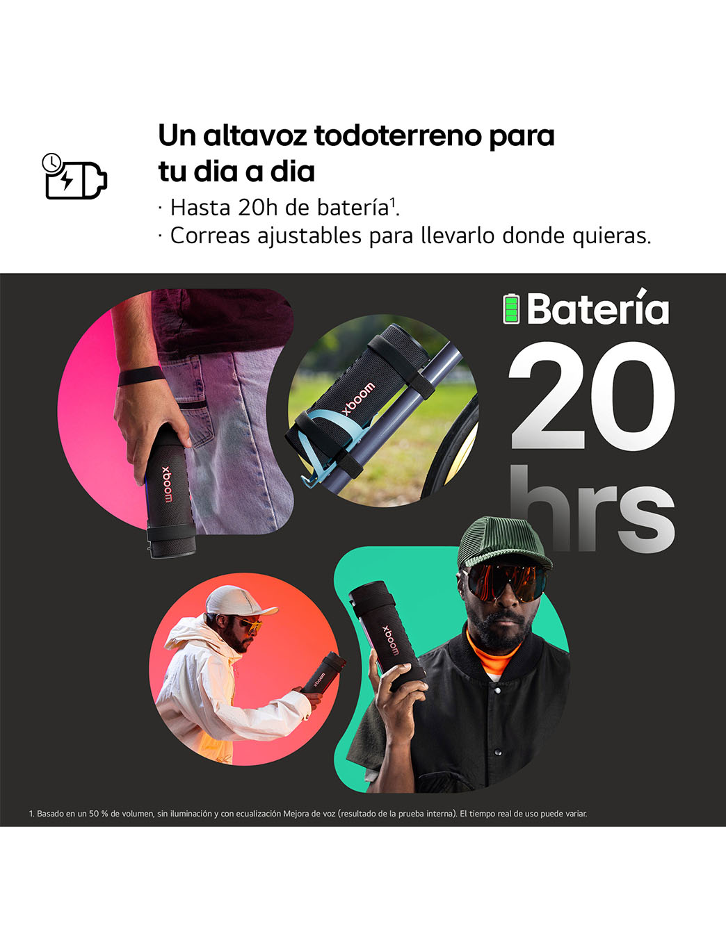 LG xboom Grab by will.i.am | Altavoz inalámbrico bluetooth| sonido ...