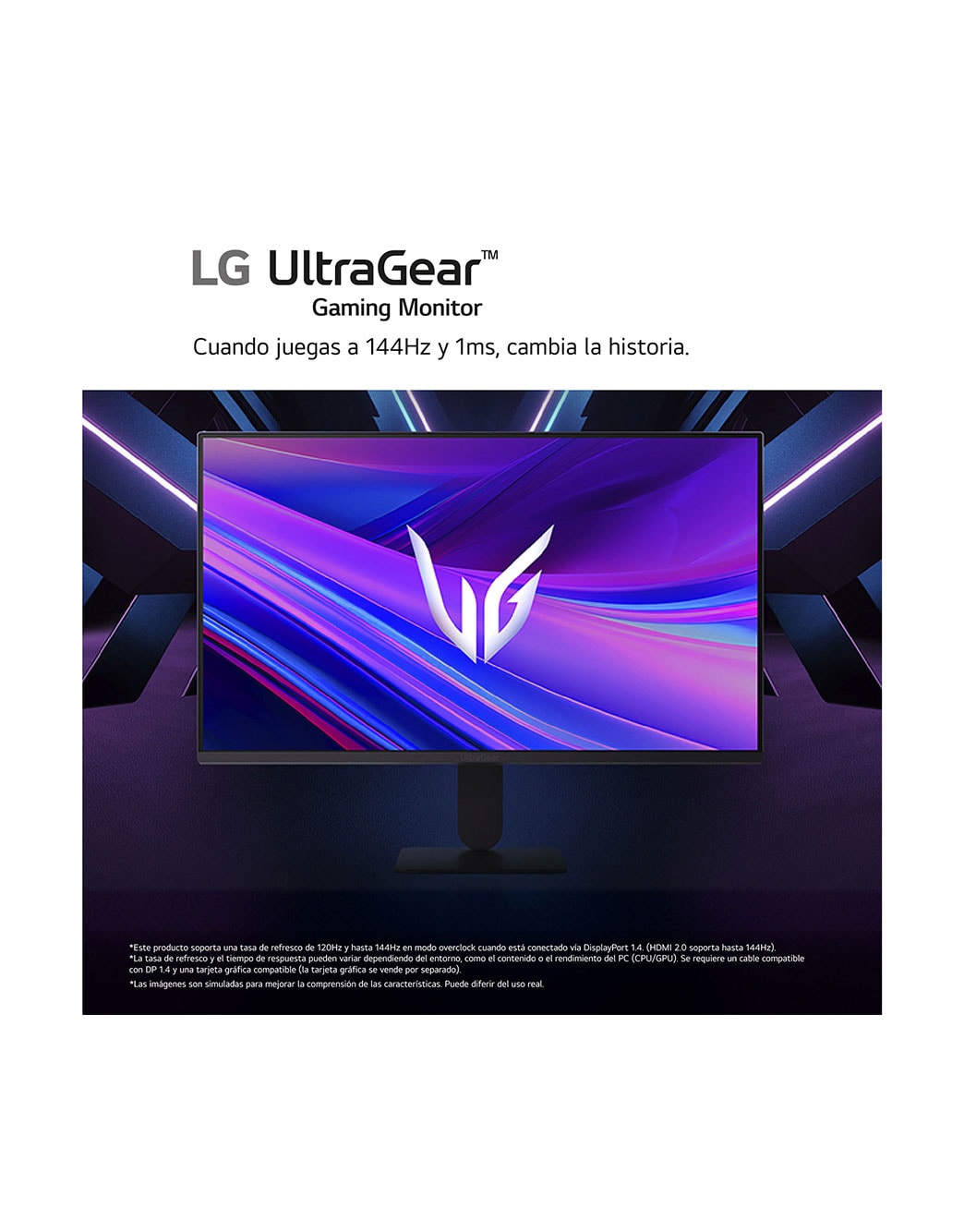 Monitor LG UltraGear 23,8'' , FHD, 144 (O/C) Hz, 1 ms | LG España