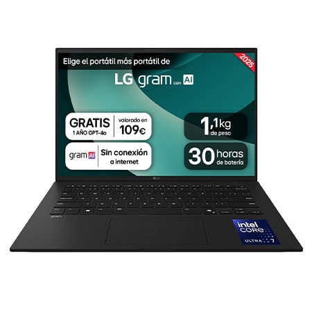 Portátil 14" LG gram - 14Z90T, Windows 11, Intel® Core™ Arrow Lake, 32 GB RAM, 1 TB SSD, Panel ...