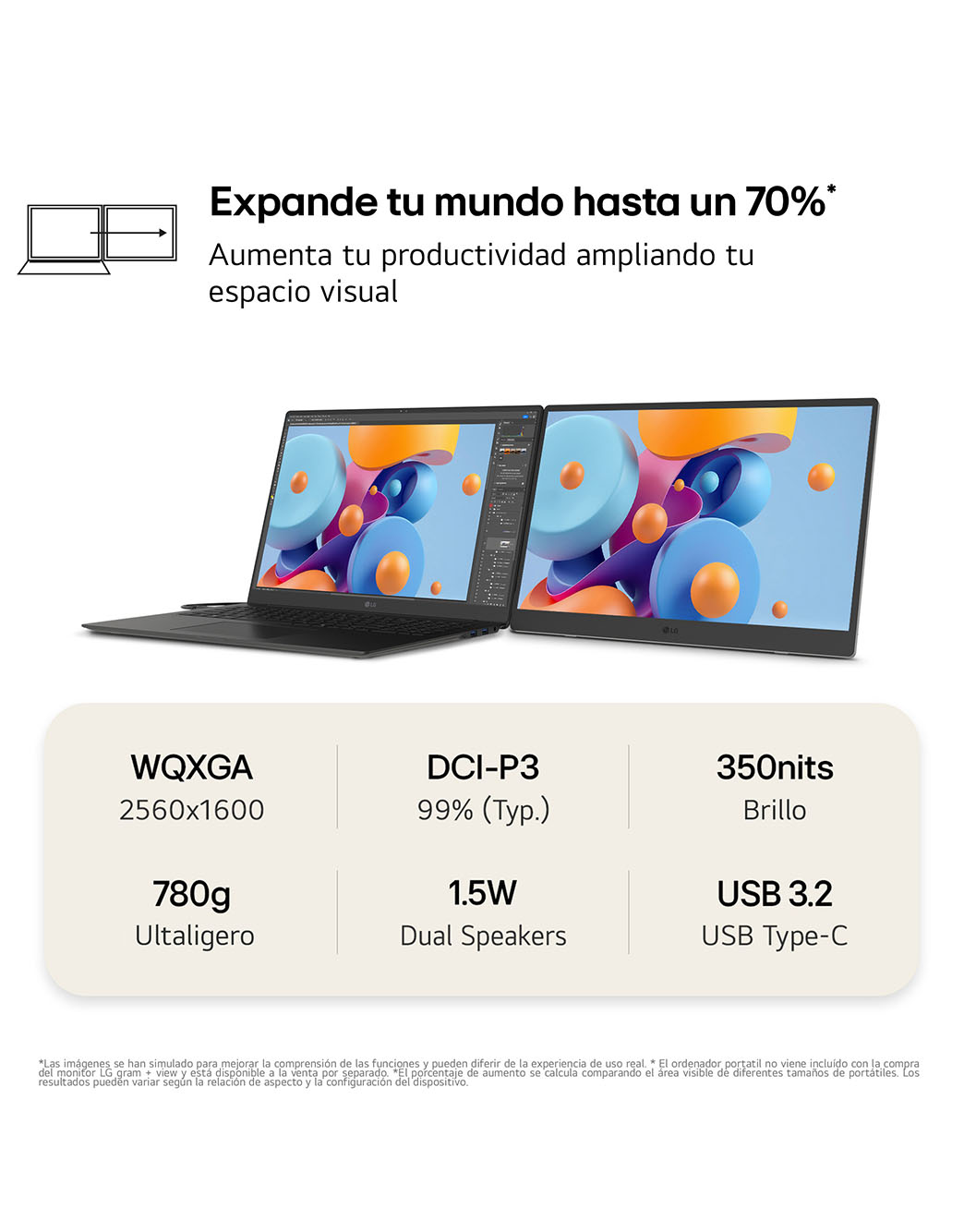 LG gram +view 17” | Lightweight portable monitor | WQXGA 16:10 Anti ...