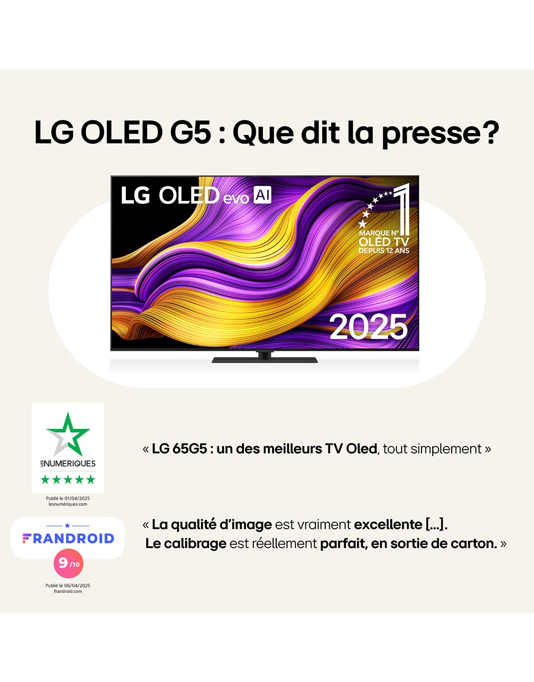77 pouces (195 cm) | LG OLED evo AI G5 | 4K Smart TV | 2025 | LG ...