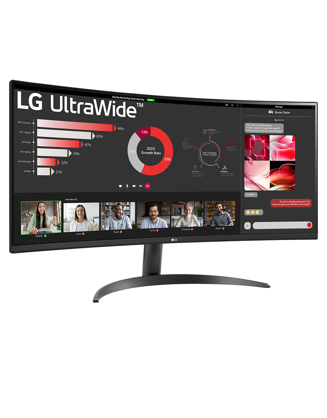 34'' (86 cm) | Moniteur ultra-large incurvé VA 21/9ème | Résolution ...