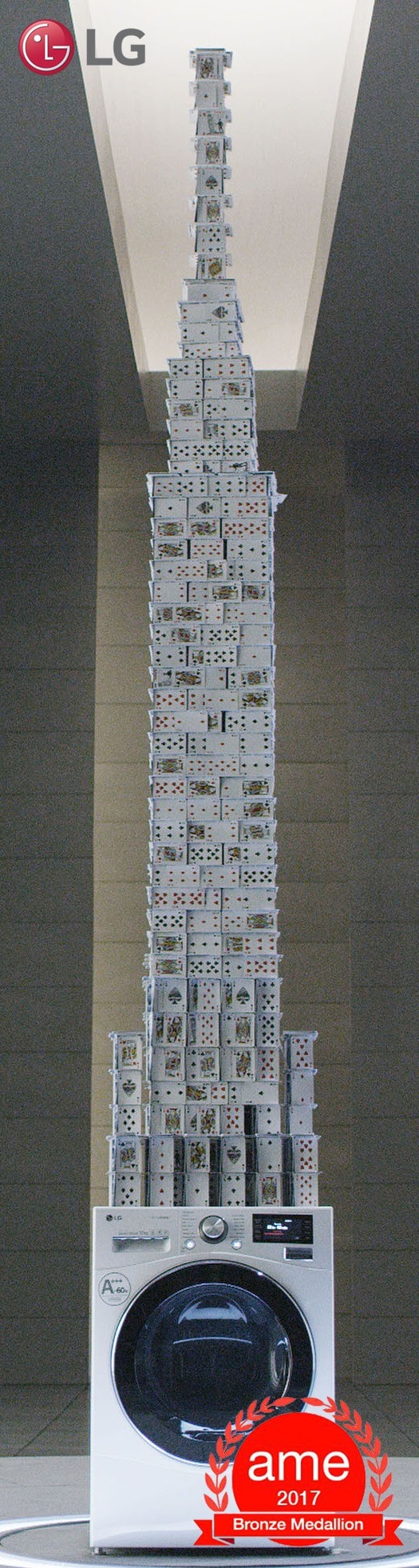 CONSTRUCTING HOUSE OF CARDS ON RUNNING WASHING MACHINE EARNS LG ...