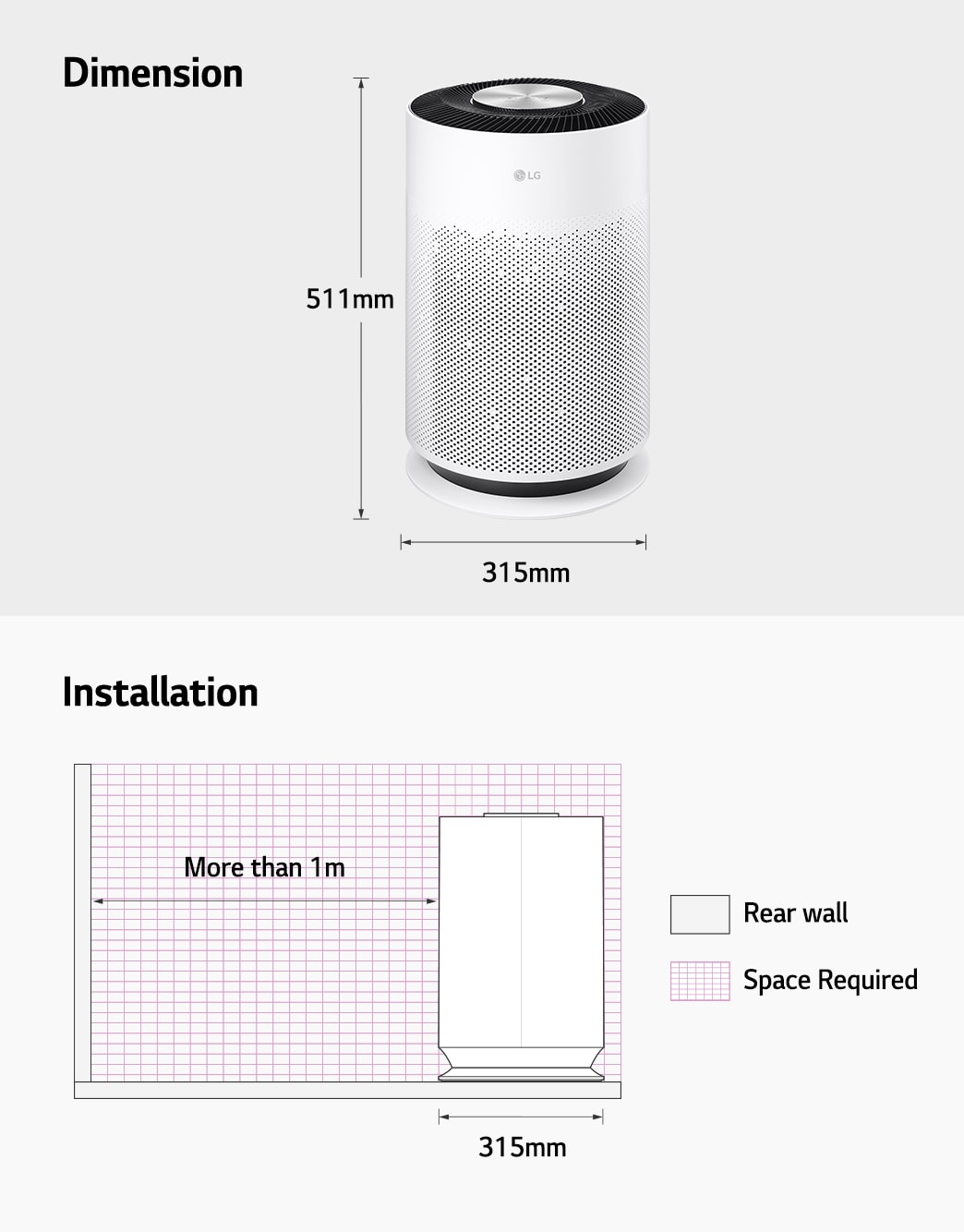 LG Puricare™ Air Purifier 360˚ HIT - AS60GHWG0 | LG ID