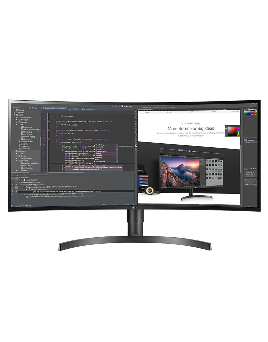 Monitor QHD (3440 x 1440) UltraWide™ Lengkung IPS 34" - 34WL75C-B | LG ID