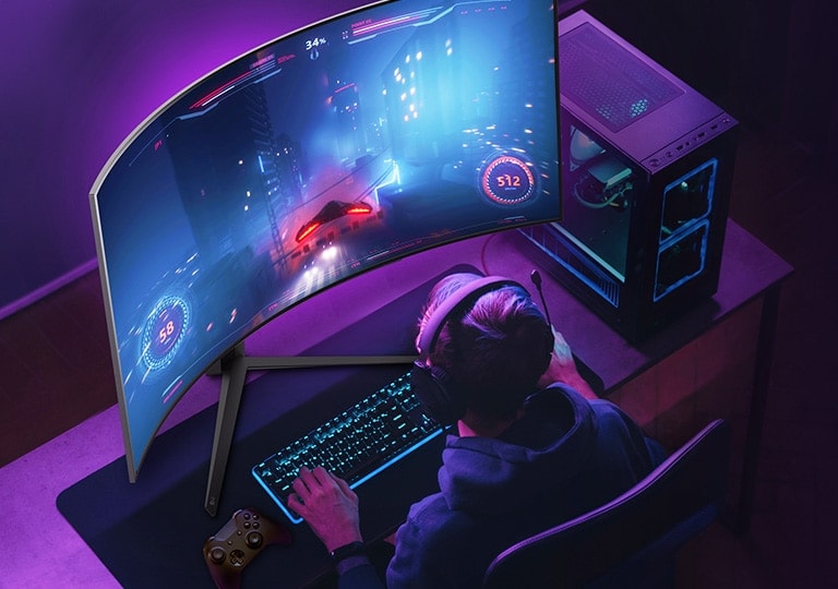 Monitor Game WQHD Lengkung OLED UltraGear™ 45'' dengan Kecepatan ...