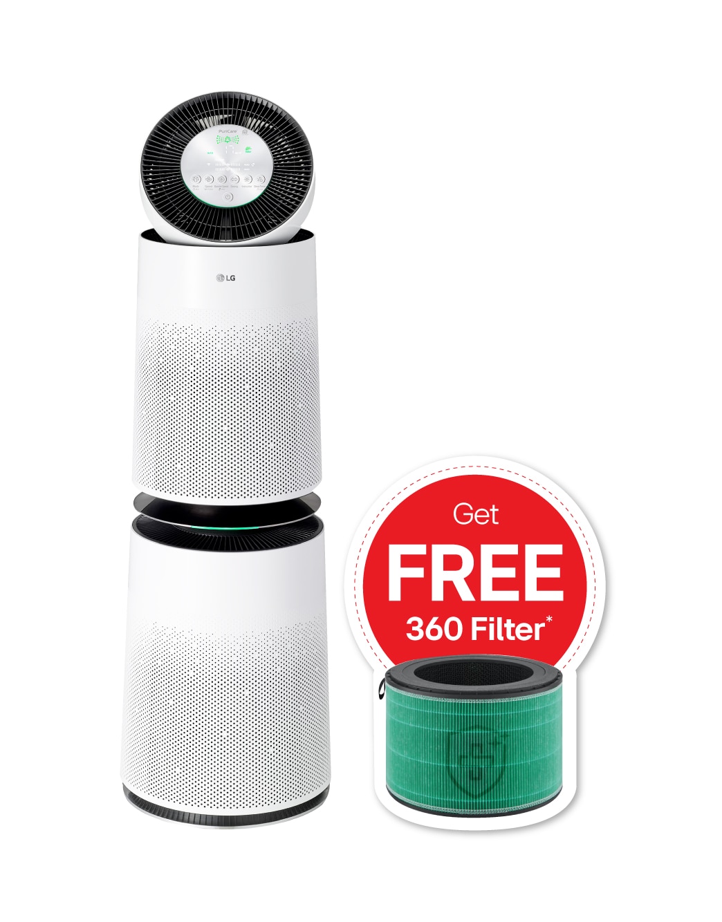 LG PuriCare™ 360˚ 2 Phase Air Purifier - AS10GDWH0 | LG ID