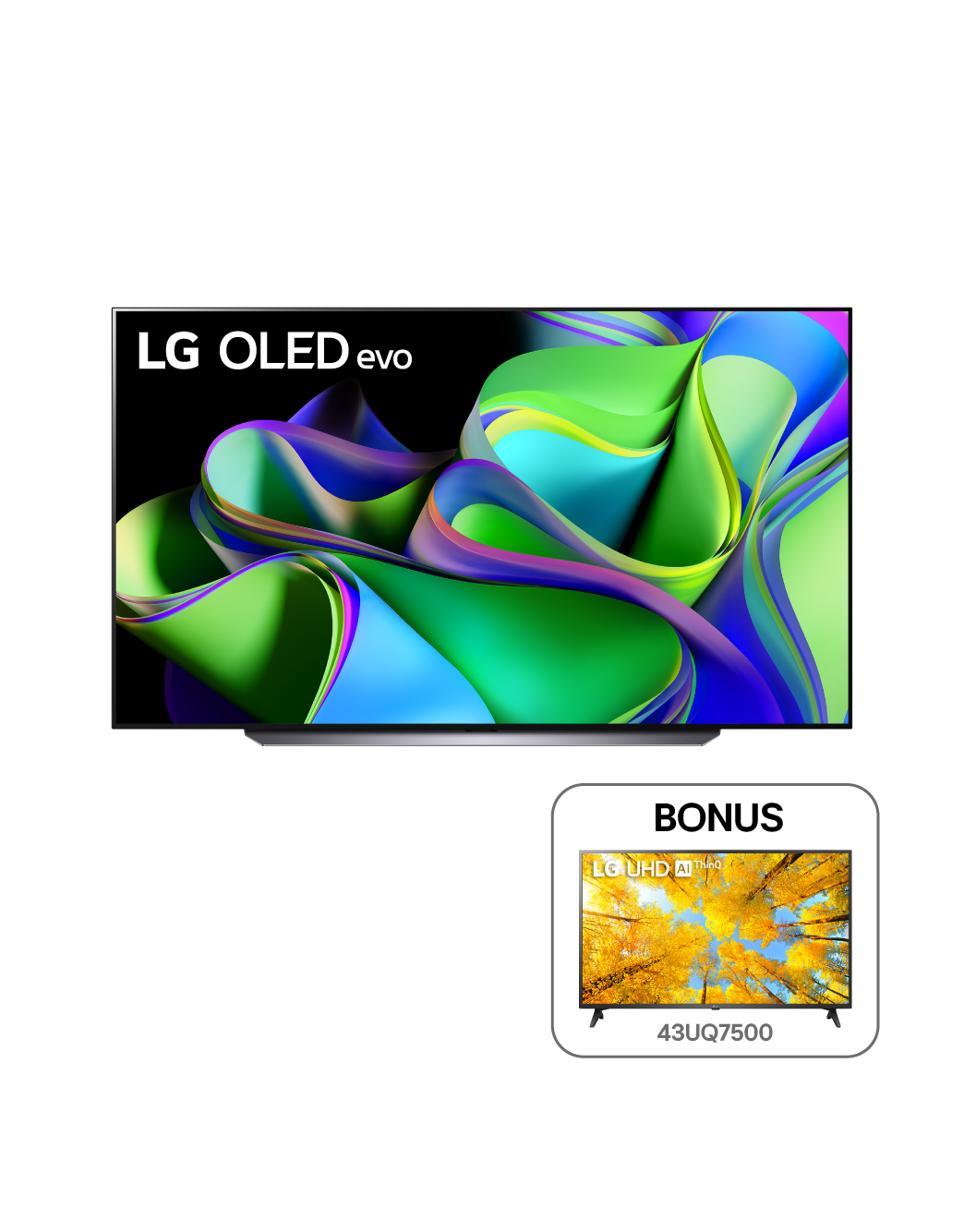 Smart TV 4K LG OLED evo C3 55 inch 2023 | Free 43UQ7500 | LG ID