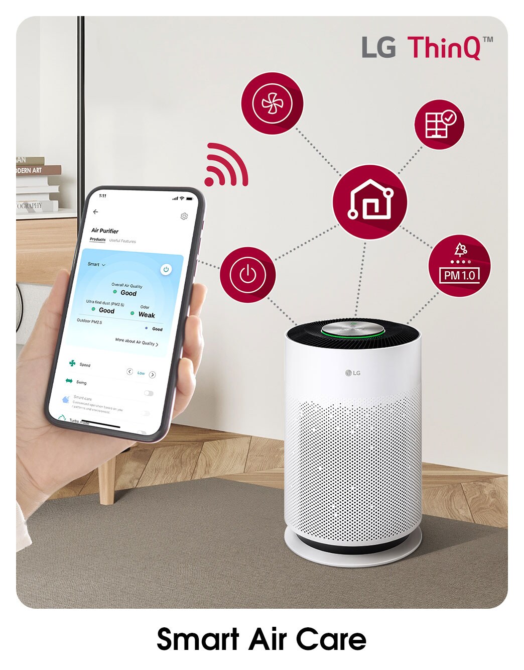 LG 360° Air Purifier, PM 1.0 Sensor - AS60GHWG0 | LG India