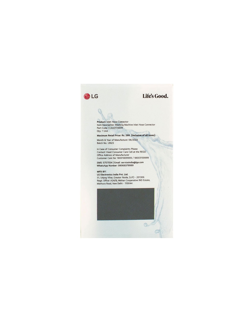 WM Inlet Water Hose Connector - CLS32174604 | LG India