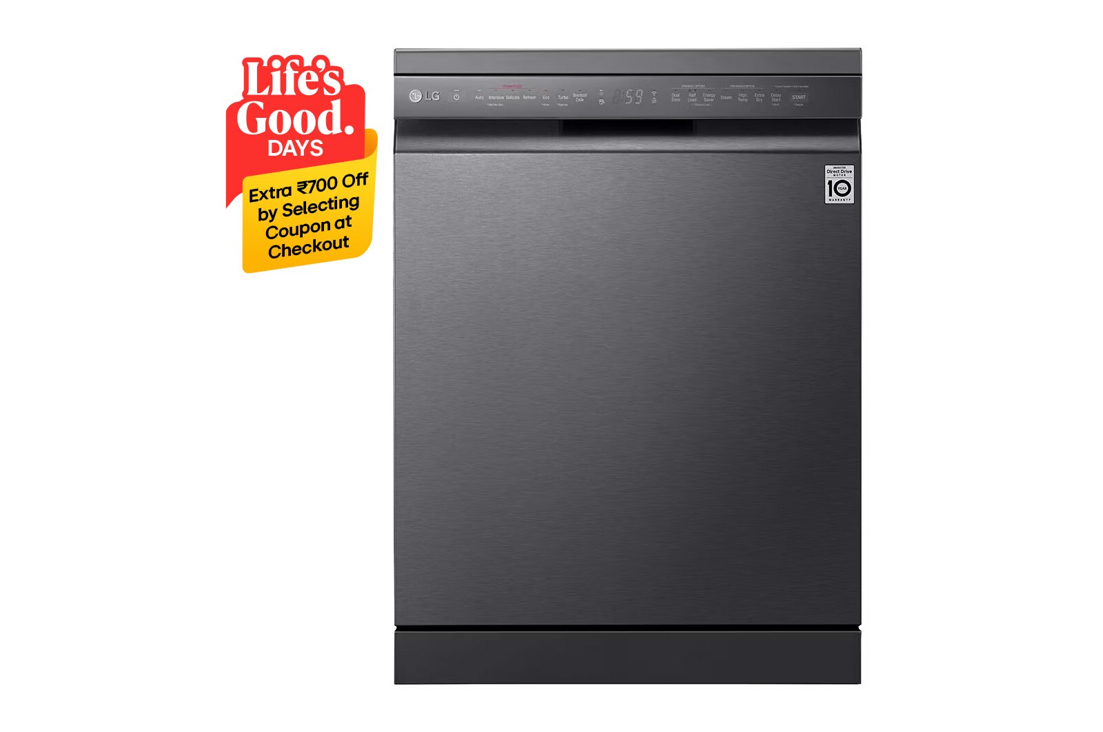 LG 14 Place Settings Dishwasher, Matt Black - DFB424FM | LG IN