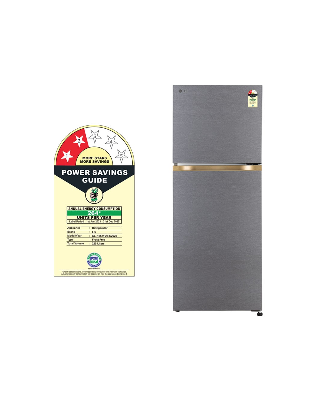 Buy 225L Double Door Refrigerator - GL-N252YDSY | LG IN