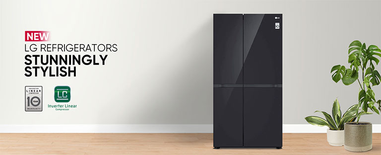 LG 650L, Convertible Side by Side Refrigerator with Premium Glass Door ...