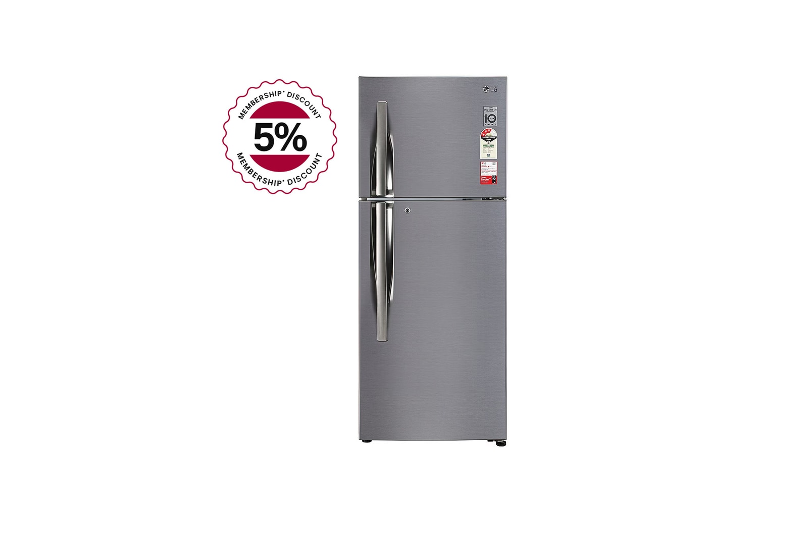 Buy LG 242L 2 Door Fridge, Shiny Steel - GL-I292RPZX | LG IN