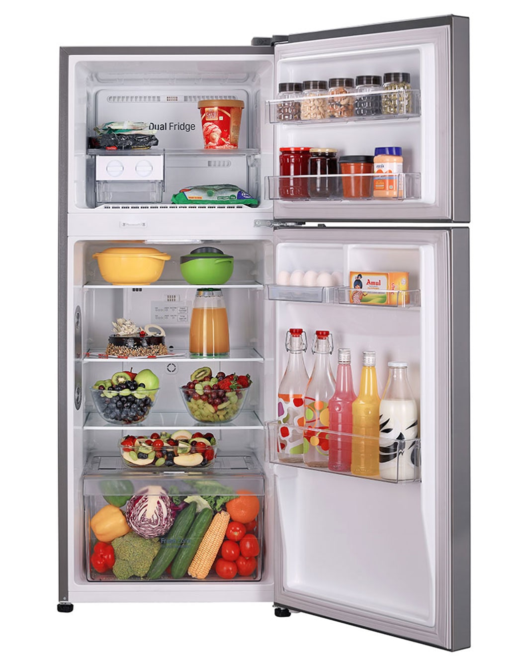 240L 2 Door Refrigerator, Shiny Steel - GL-T292RPZY | LG IN