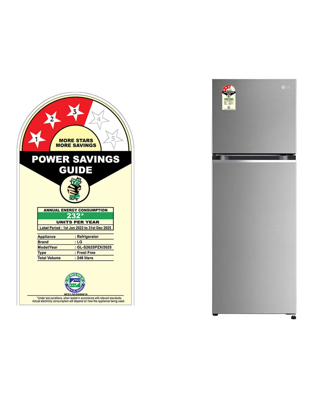 246L 2 Door Convertible Refrigerator - GL-S262SPZX | LG IN
