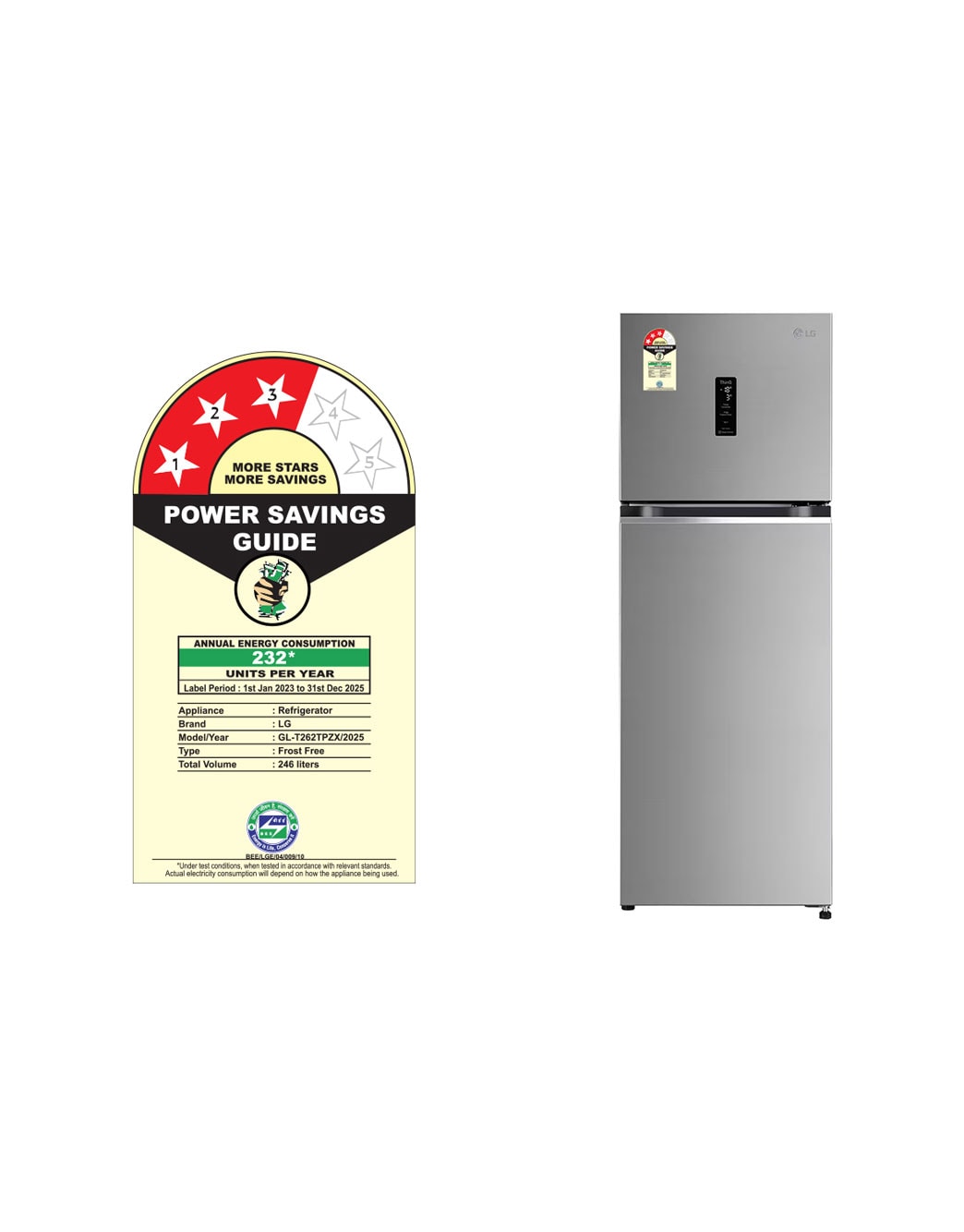 Buy 246 L Double Door Refrigerator - GL-T262TPZX | LG IN