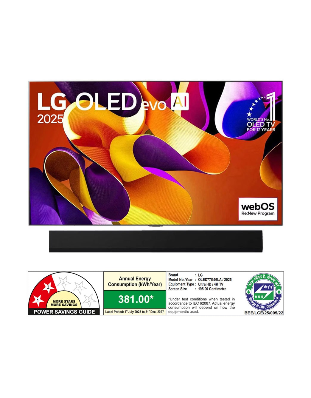 Buy 195cm (77 inch) OLED evo 4K AI TV – OLED77G46LA | LG India