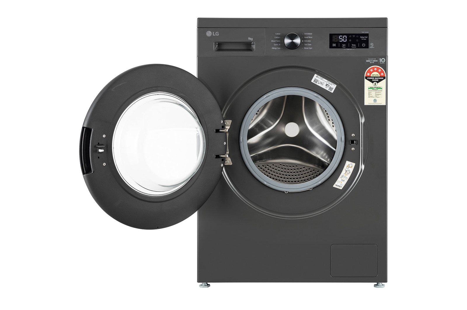 LG 9KG Front Load Washing Machine, Inverter Direct Drive, Middle Black - FHB1209Z2M | LG IN