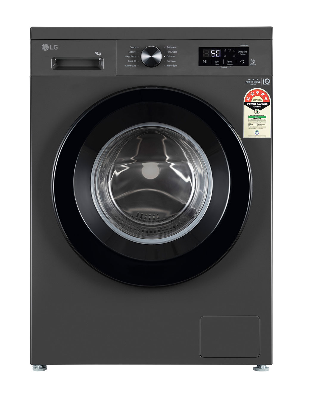 LG 9KG Front Load Washing Machine, Inverter Direct Drive, Middle Black - FHB1209Z2M | LG IN