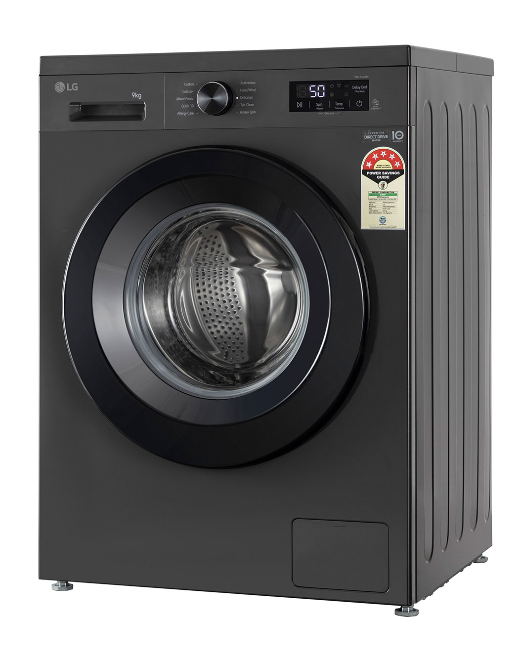 LG 9KG Front Load Washing Machine, Inverter Direct Drive, Middle Black - FHB1209Z2M | LG IN