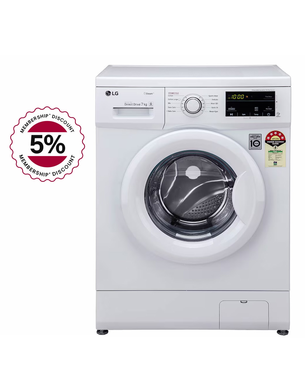 LG 7Kg Front Load Washing Machine - FHM1207SDW | LG IN