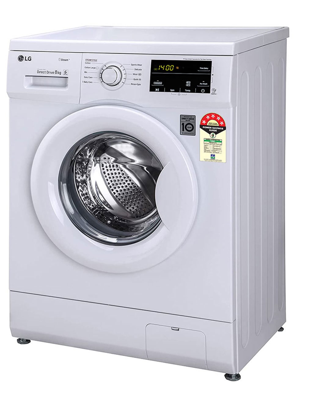 LG 8Kg Front Load Washing Machine - FHM1408BDW | LG IN