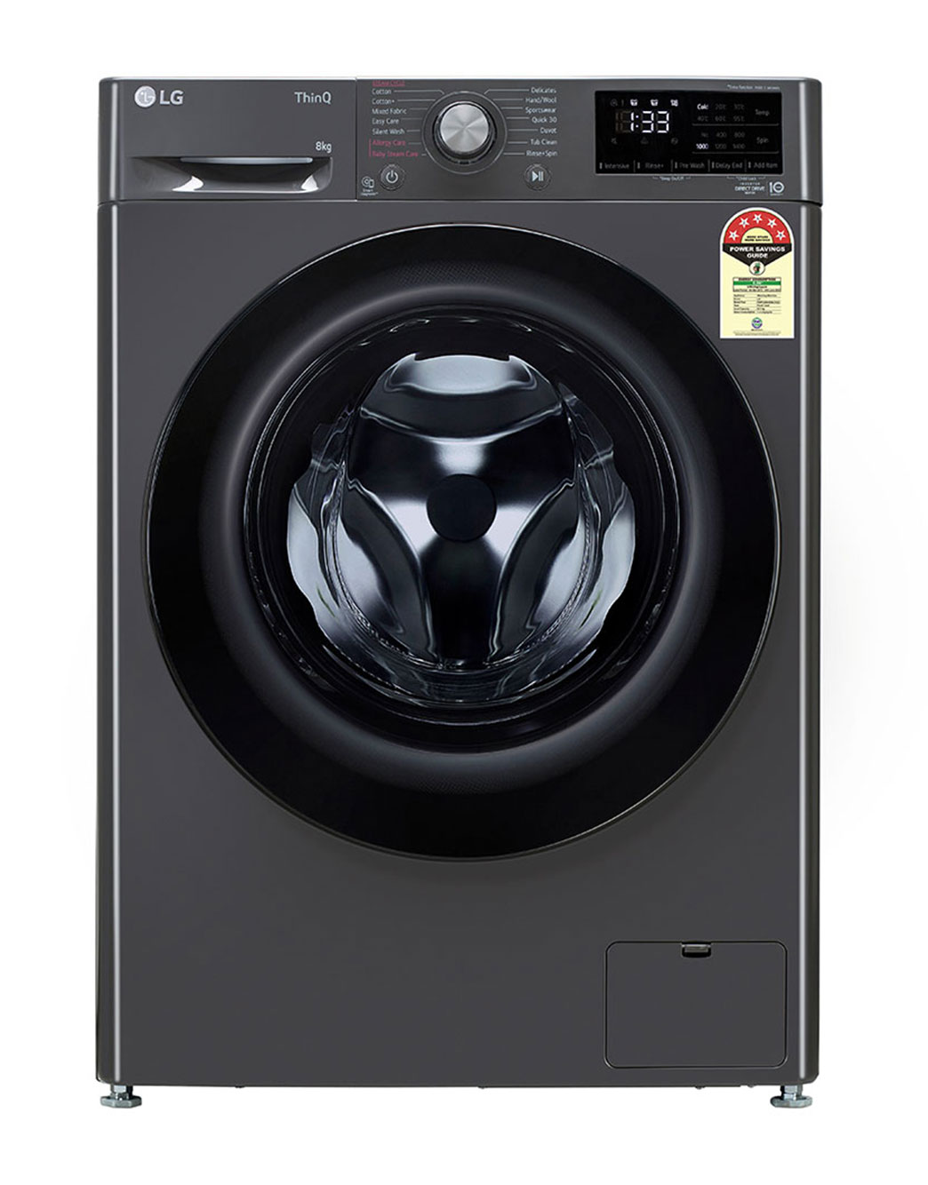 8Kg Front Load Washing Machine, AI Direct Drive™, Middle Black | LG IN ...
