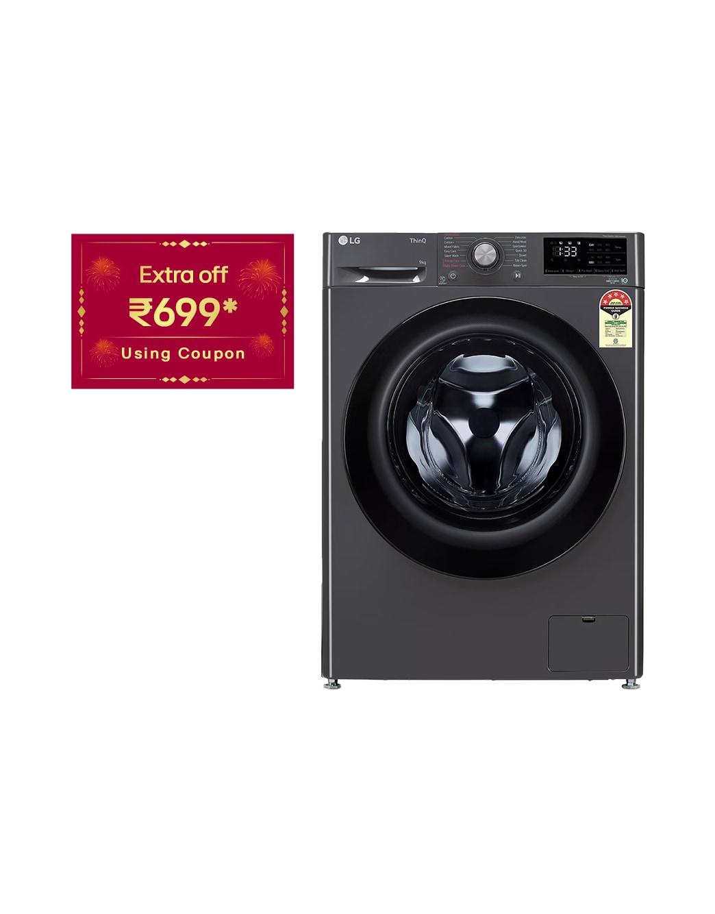 LG 9Kg Front Load Washing Machine - FHP1209Z5M | LG IN