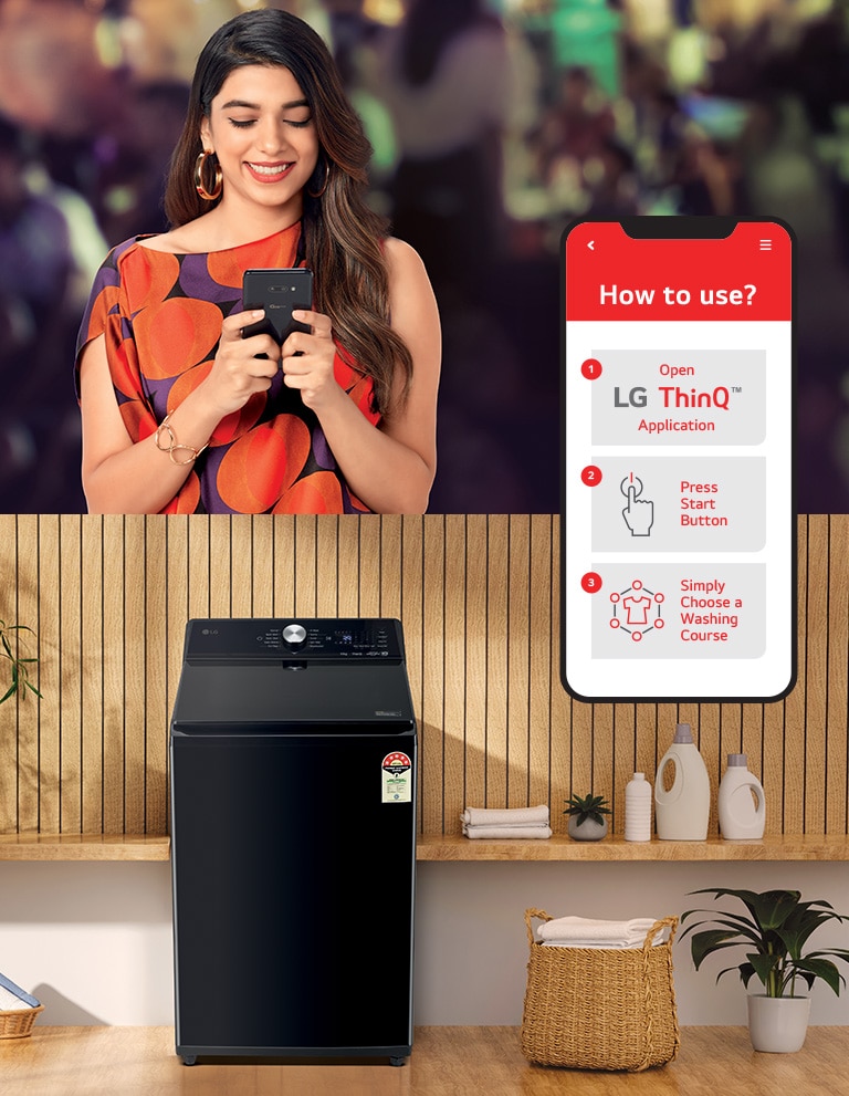 10Kg Top Load Washer, In-Built Heater - TX510SWP | LG India
